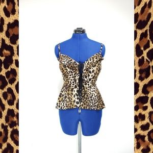 Cheeky | Tops | New Sexy Leopard Print Lace Front Spaghetti Strap ...